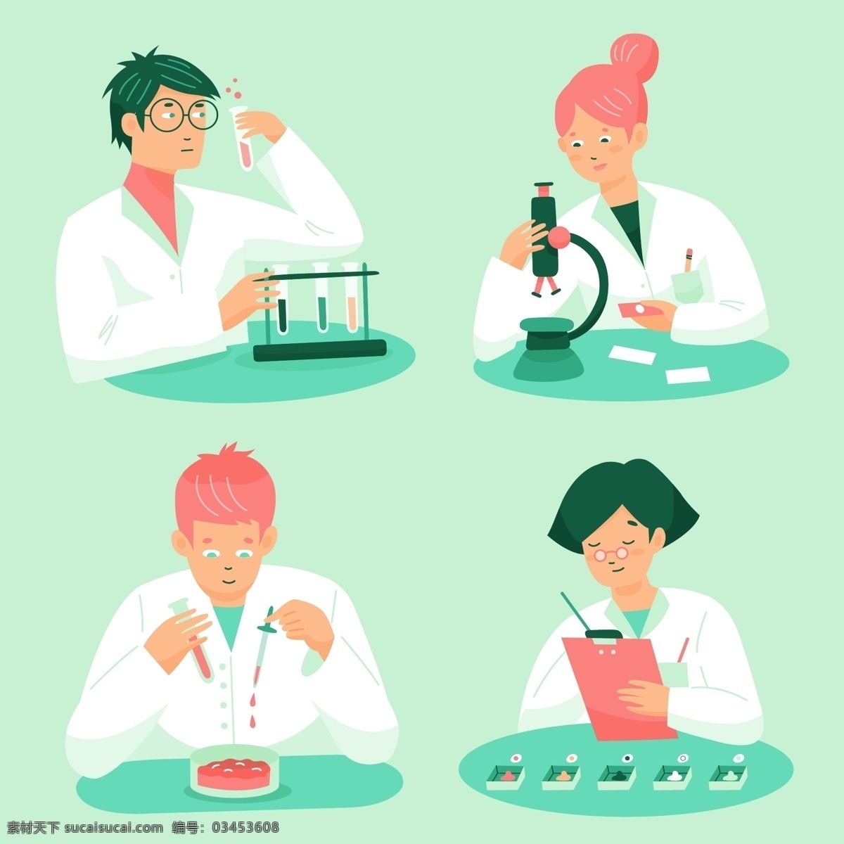 矢量卡通科学实验人物素材图片下载-素材编号03453608-素材天下图库