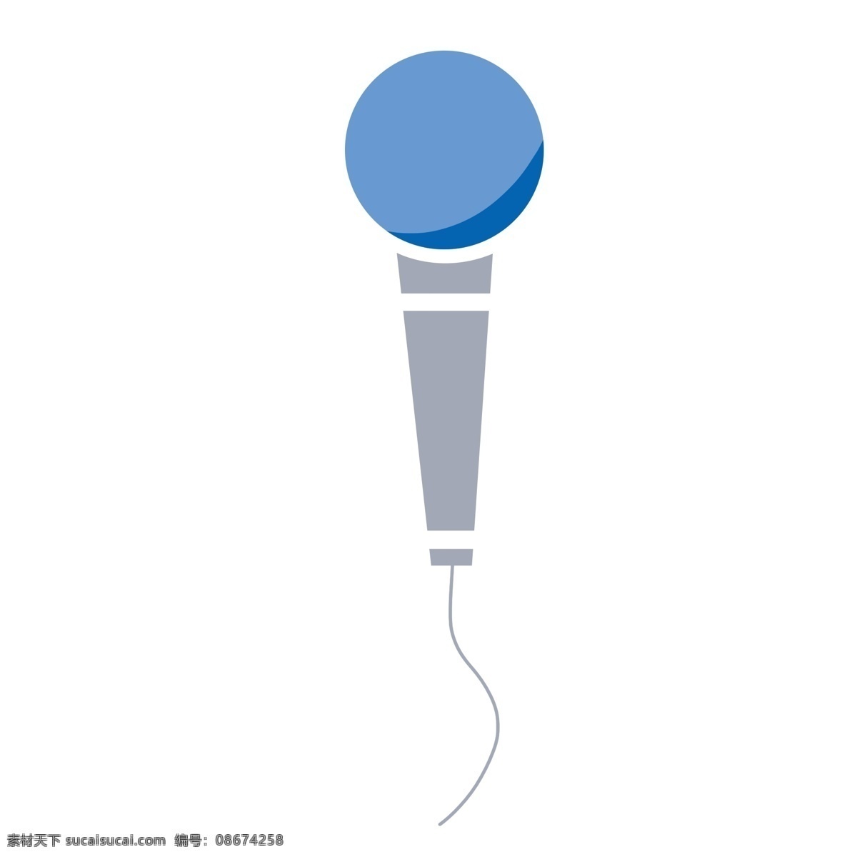 卡通蓝色话筒简图素材图片下载-素材编号08674258-素材天下图库